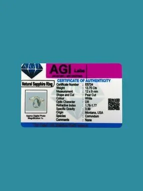 Jewelry | Agi Certified Natural White Montana Sapphire 1375 Ct12 Mm ...
